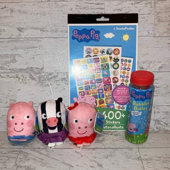 Hasbro | Toys | Peppa Pig Bubbles Stickers Mini Stuffed Animals Podpals ...
